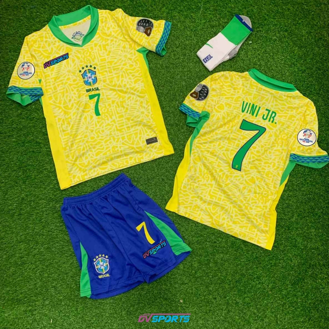 Kit Niño 24/25 Brasil Casa - Vini JR. #7 – DV Sports